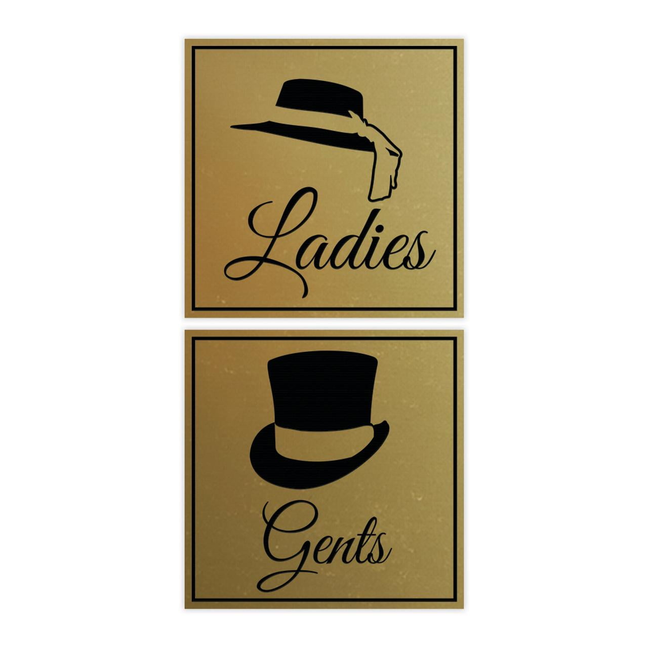 Square ladies and gents sign set (Brushed Gold) - Medium - Walmart.com