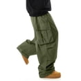 SAWOBUUN Men's Cargo Pants Baggy Parachute Trousers Loose Fit ...
