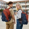 ALAZA Blue and Red Print Student Backpack School Bookbag Large Laptop ...