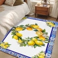 Area Rug 36×60in, Summer Watercolor Lemon Flower Floor Carpet Living ...