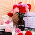 120 Pack Artificial Carnations with Stems Leaves Eternal Blossom Silk ...