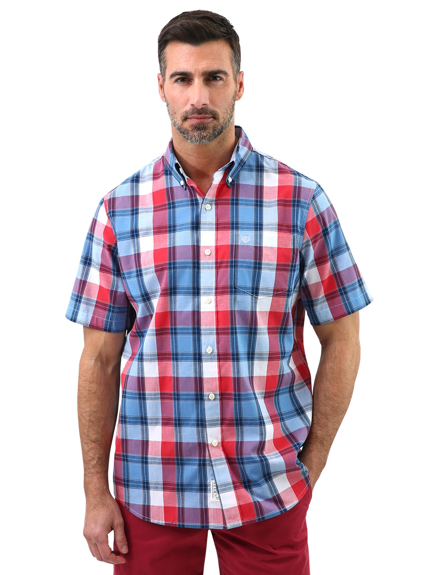 Chaps Men's Short Sleeve Stretch Woven Shirt, Sizes XS-4XB - Walmart.com