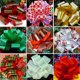 Christmas Gift Pull Bows - 5" Wide, Set of 9, Red, Green, Gold, Stripes ...