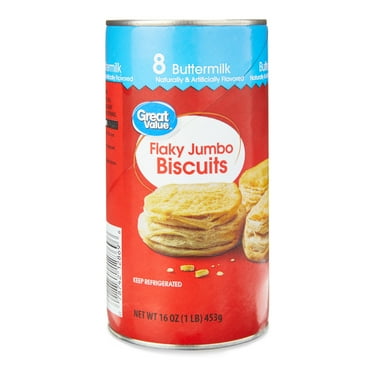 Great Value Jumbo Buttermilk Biscuits 16 oz 8 Count Flaky Breakfast ...