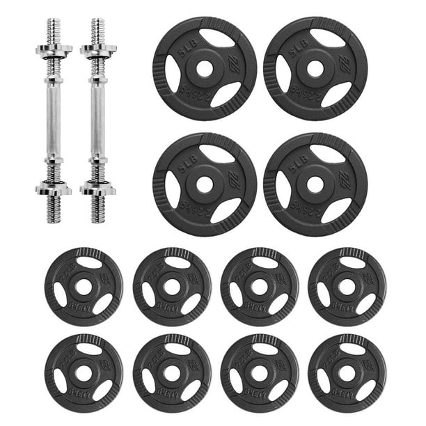 Kit De Pesas 48 Libras Con 2 Barras Para Mancuernas 14 y 8 Discos De ...