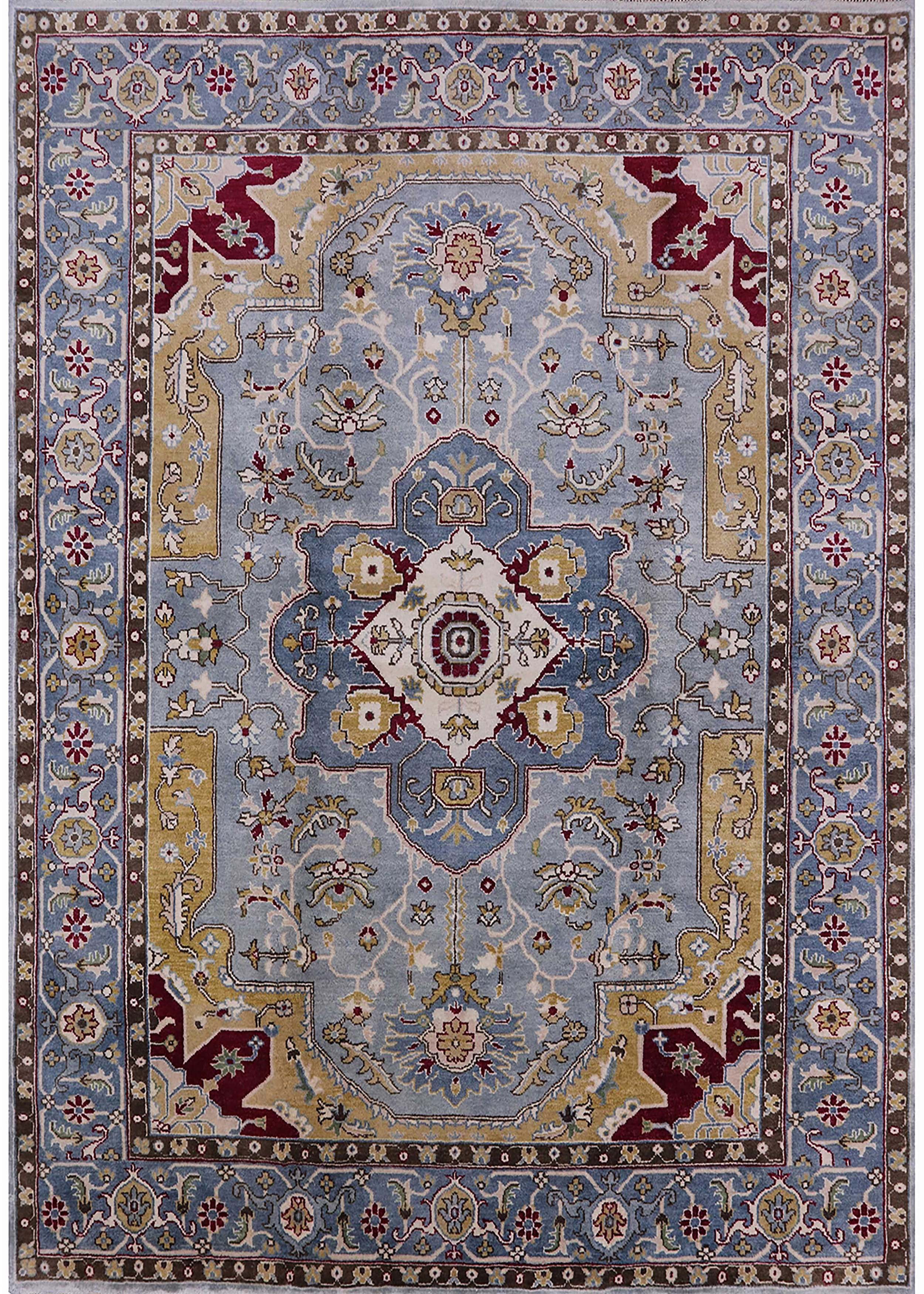 Ahgly Company Indoor Rectangle Mid-Century Modern Purple Oriental Area ...