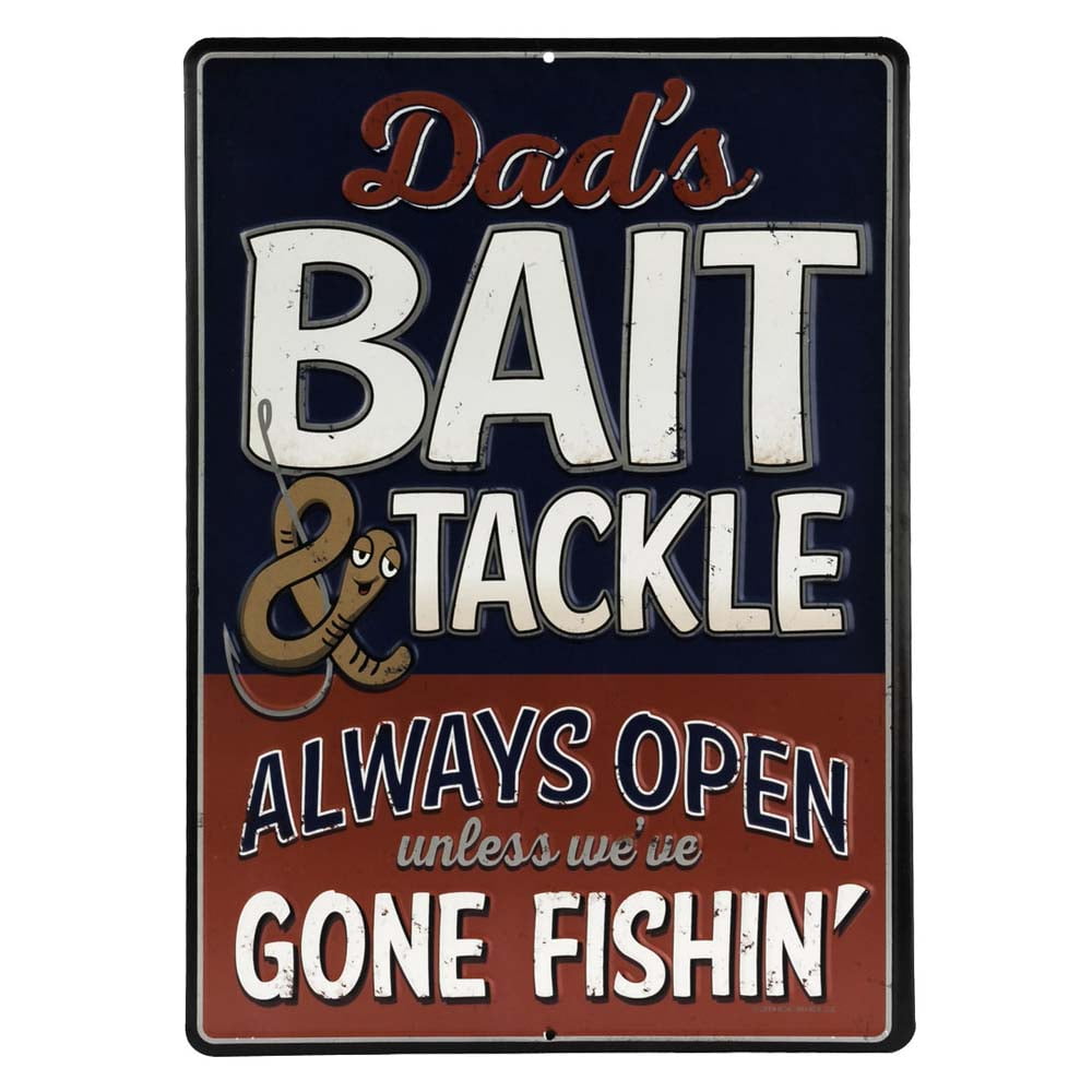 Bait & Tackle Embossed Metal Sign - Walmart.com