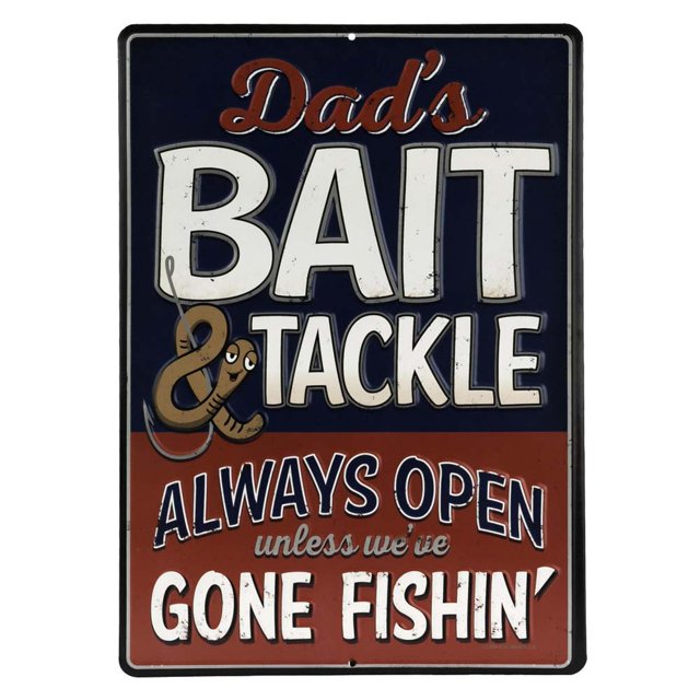 Bait & Tackle Embossed Metal Sign - Walmart.com