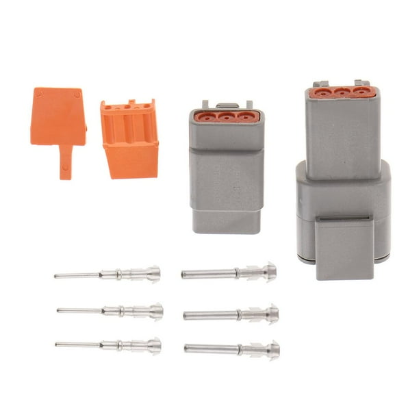 1 Set Of Water Electrical Wire Cable 3Pin Way Connector Plug Housing ...