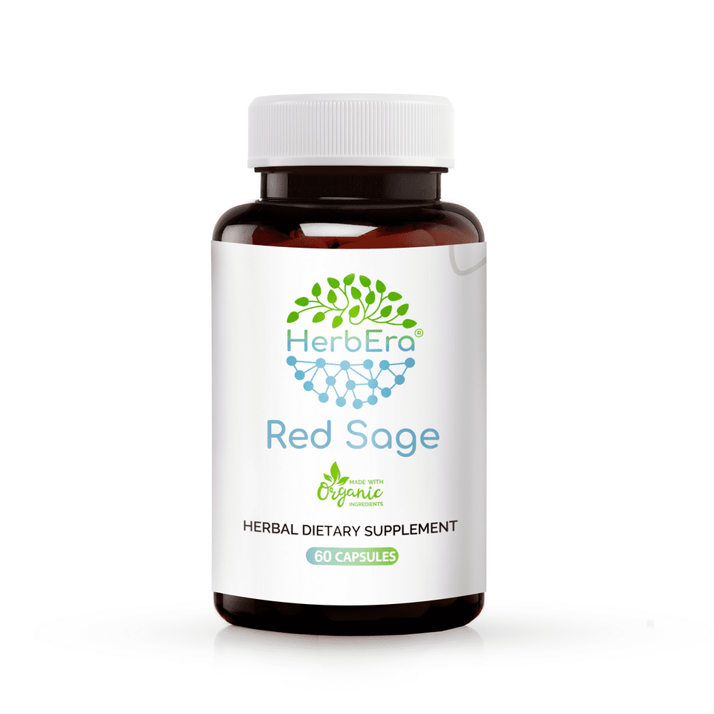 Red Sage 60 Capsules, 500 mg, Organic Red Sage (Dan Shen, Salvia ...