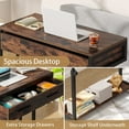 Tribesigns Adjustable Side Table with Drawers & Wheels, Mobile Laptop ...