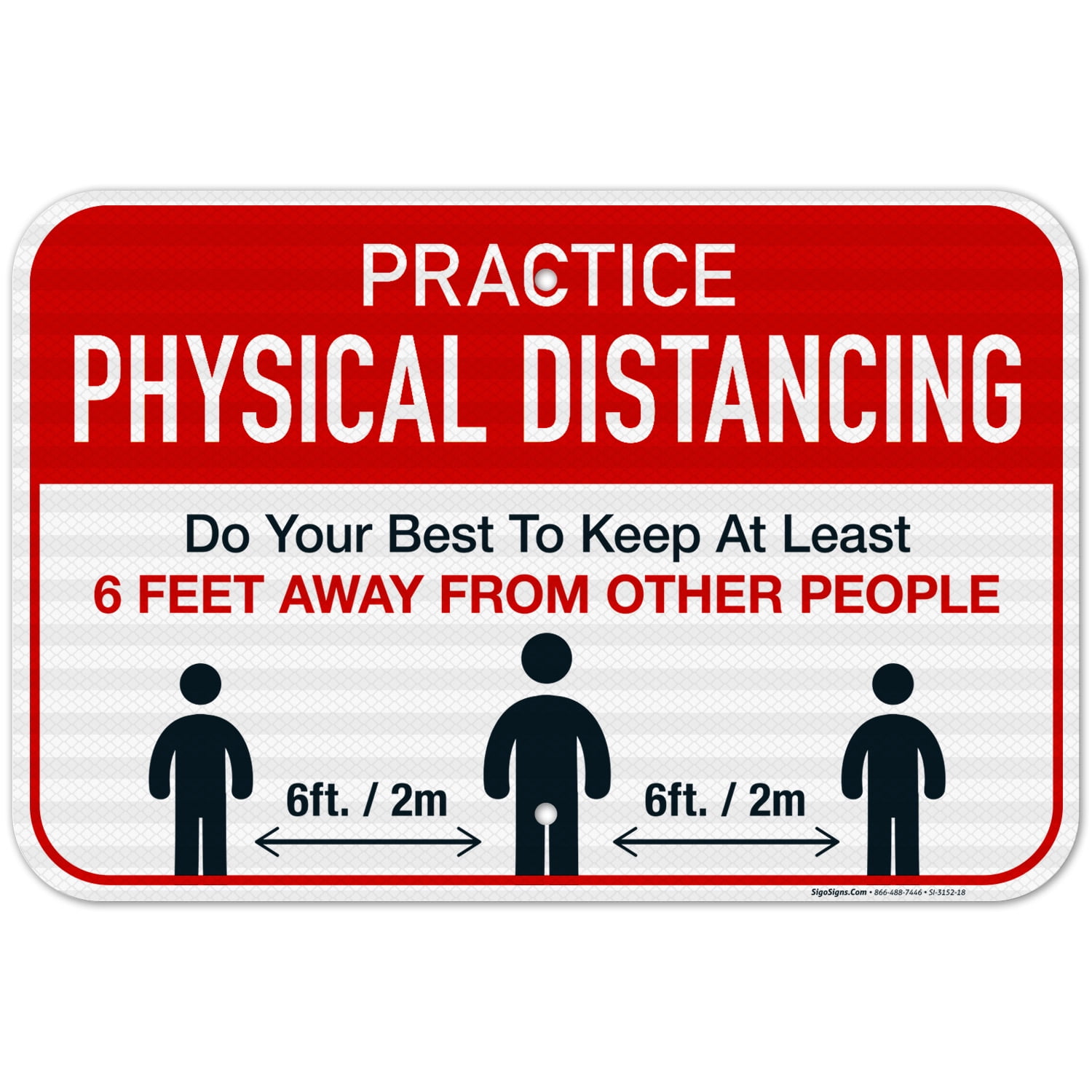 Practice Social Distancing Sign, Keep at Least 6 Feet Away from Others ...