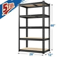 REIBII 5 Tier Garage Shelving Heavy Duty 1800LBS Storage Shelves Units ...