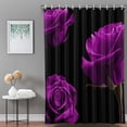Bathroom Shower Curtain Purple Rose Blossom Floral Waterproof Shower ...