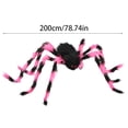 79 Inch Large Plush Halloween Spider Decor, Color Block Bendable Furry ...