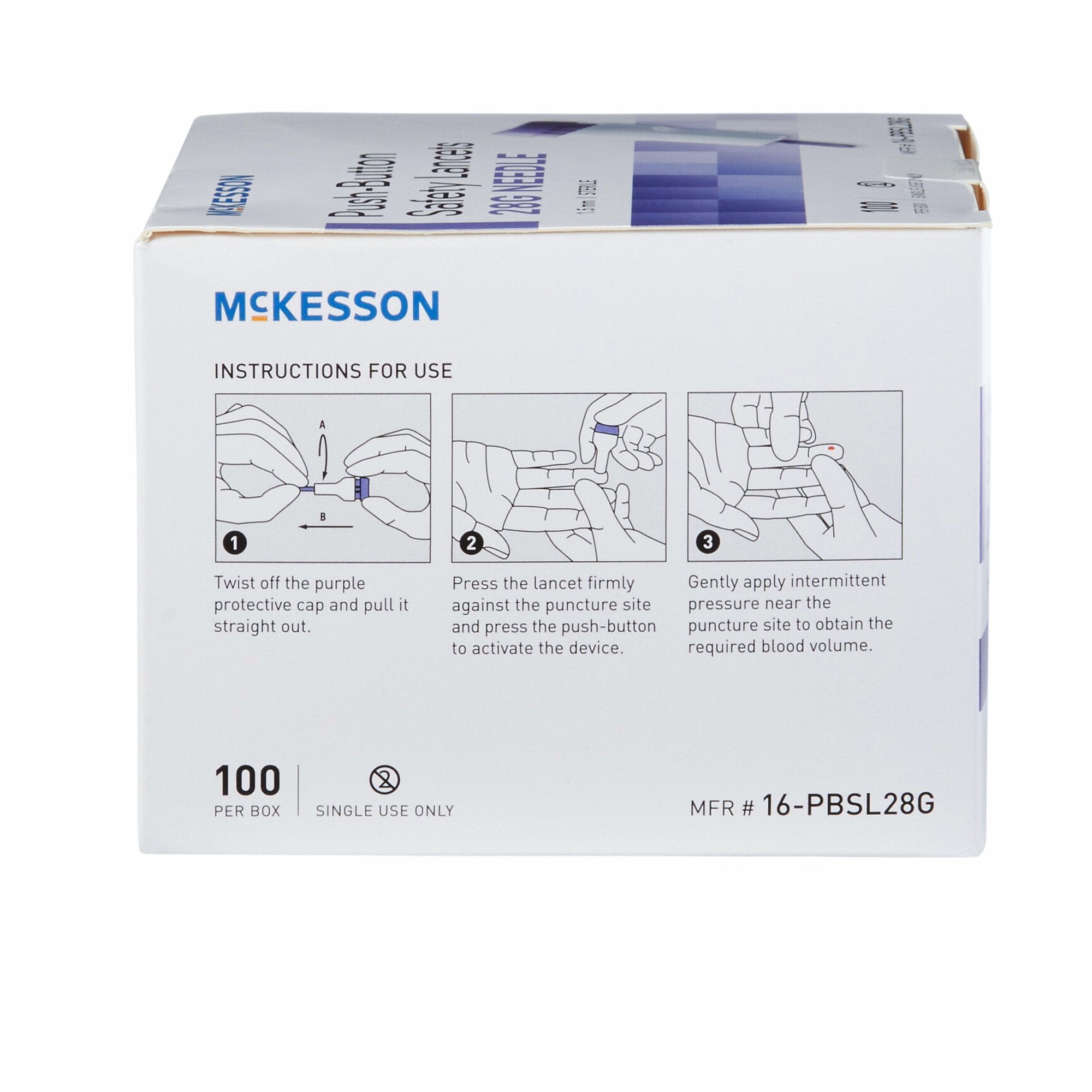 Buy McKesson Safety Lancets, Push-Button Diabetes Lancet - 28G, 1.5 mm ...