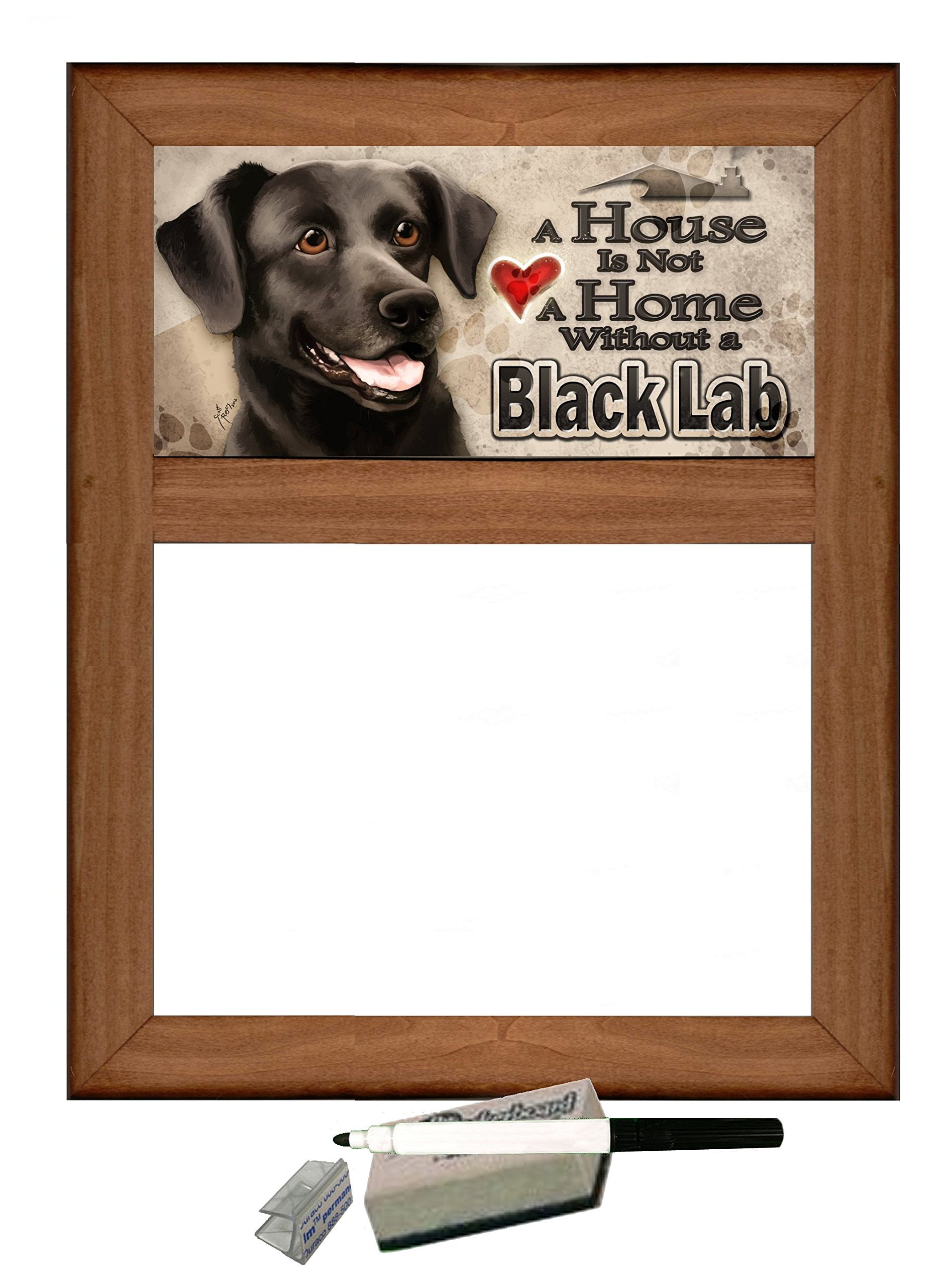 Black Labrador Retriever (v2) - Dog Themed Dry Erase Marker Board - A ...