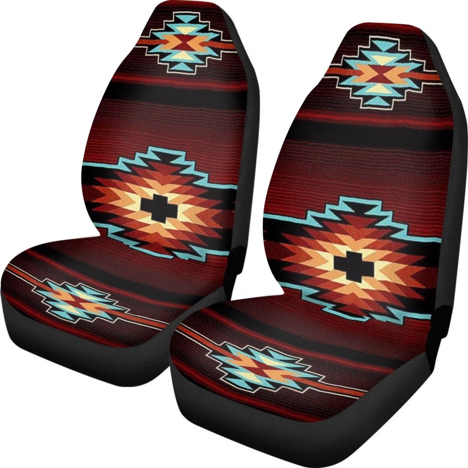 Diaonm Red Aztec Tribal Seat Covers for Cars for Women Car Accessories ...