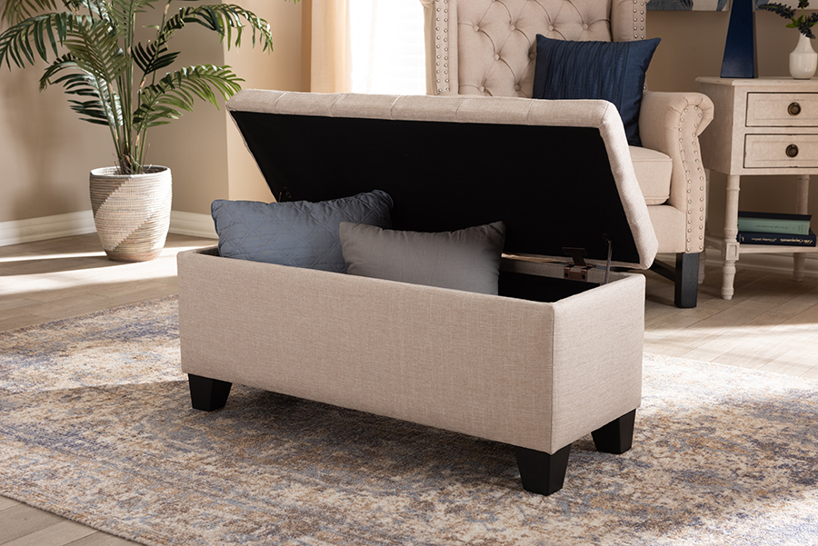Baxton Studio Fera Modern and Contemporary Beige Fabric Upholstered ...