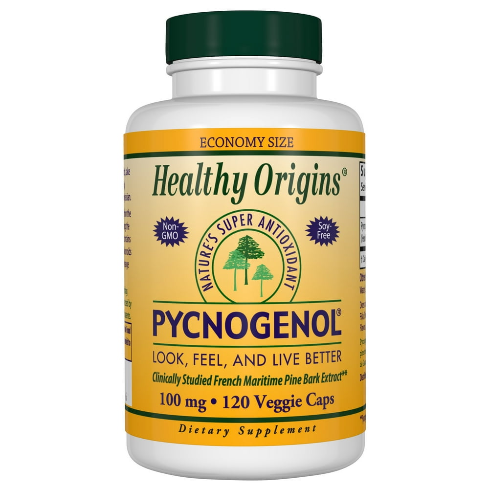 Healthy Origins Pycnogenol Vegetarian Capsules, 100 Mg, 120 Ct ...