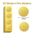 25Sheet Plastic Self Adhesive Gold Foil Embossed Stickers Medal ...