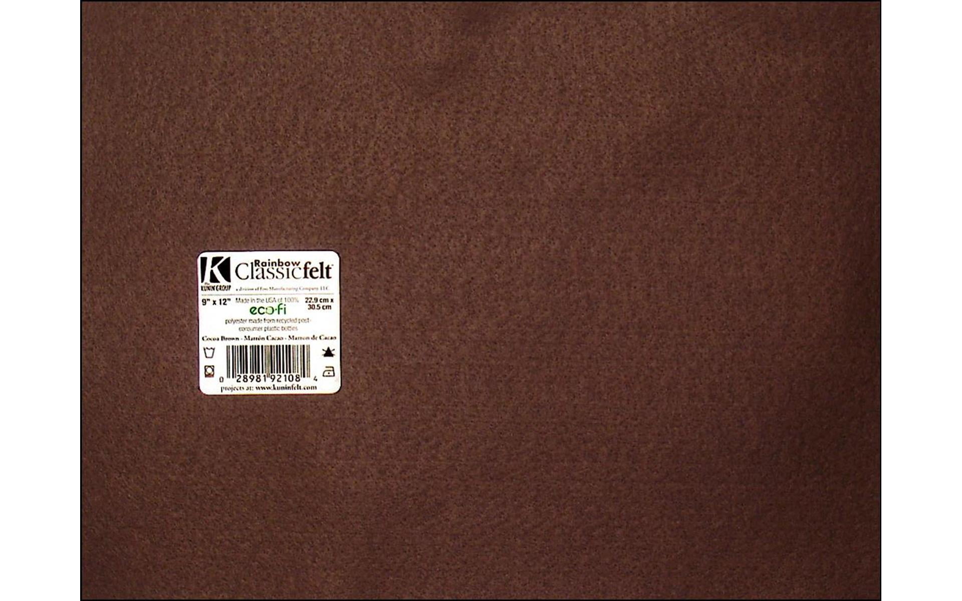 Kunin Classic Felt 9x12" Piece Cocoa Brown (Pack of 24) - Walmart.com