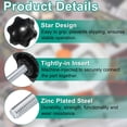 8pcs Star Clamping Knobs with Nuts Washers, M6 x 55mm Metric Zinc ...