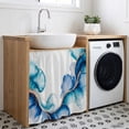Abstract Art Cabinet Curtains for Kitchen 35"W x 35"L, Watercolor Blue ...