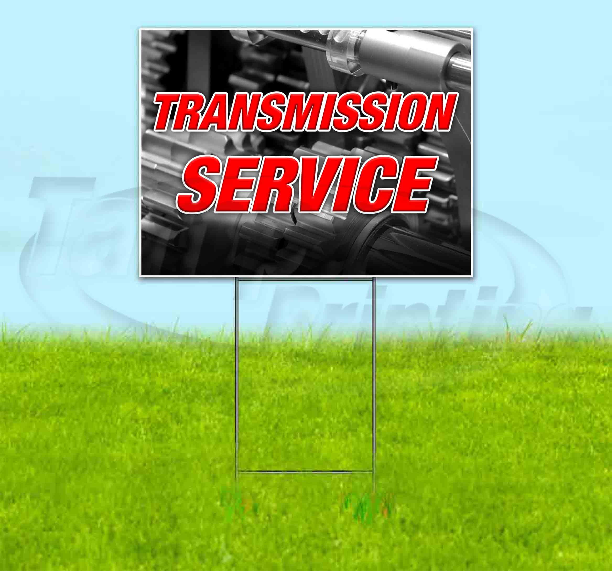 Transmission Service V3 (18" X 24") Yard Sign, Includes Metal Step ...