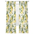 Abstract Summer Farm Lemons Sheer Curtains 2 Panels Set Floral Art on ...