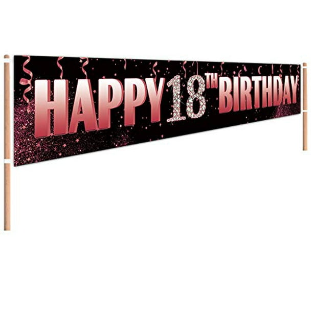 Large Happy 18th Birthday Yard Sign Banner, 18 Years Old Birthday Sign ...