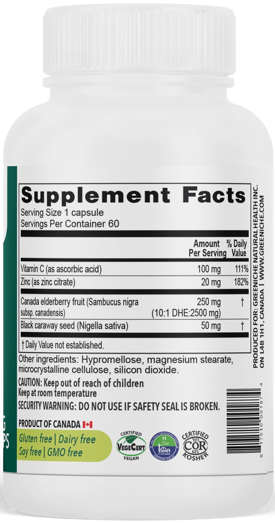 Greeniche Immunity Support, Relieve Symptoms of Cold and Flu, 60 count