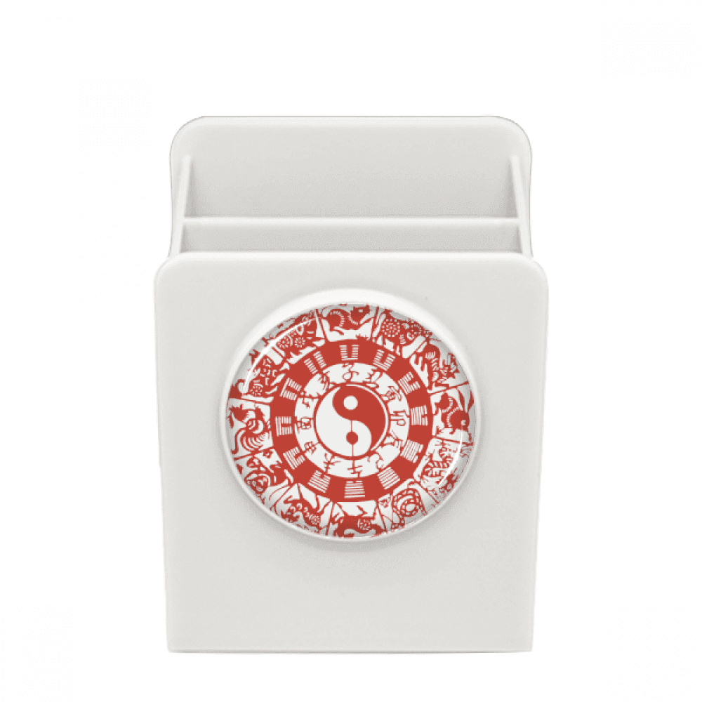 Chinese Taiji Diagrams Yin-yang Zodiac Desk Pencil Holder Cup Pen ...