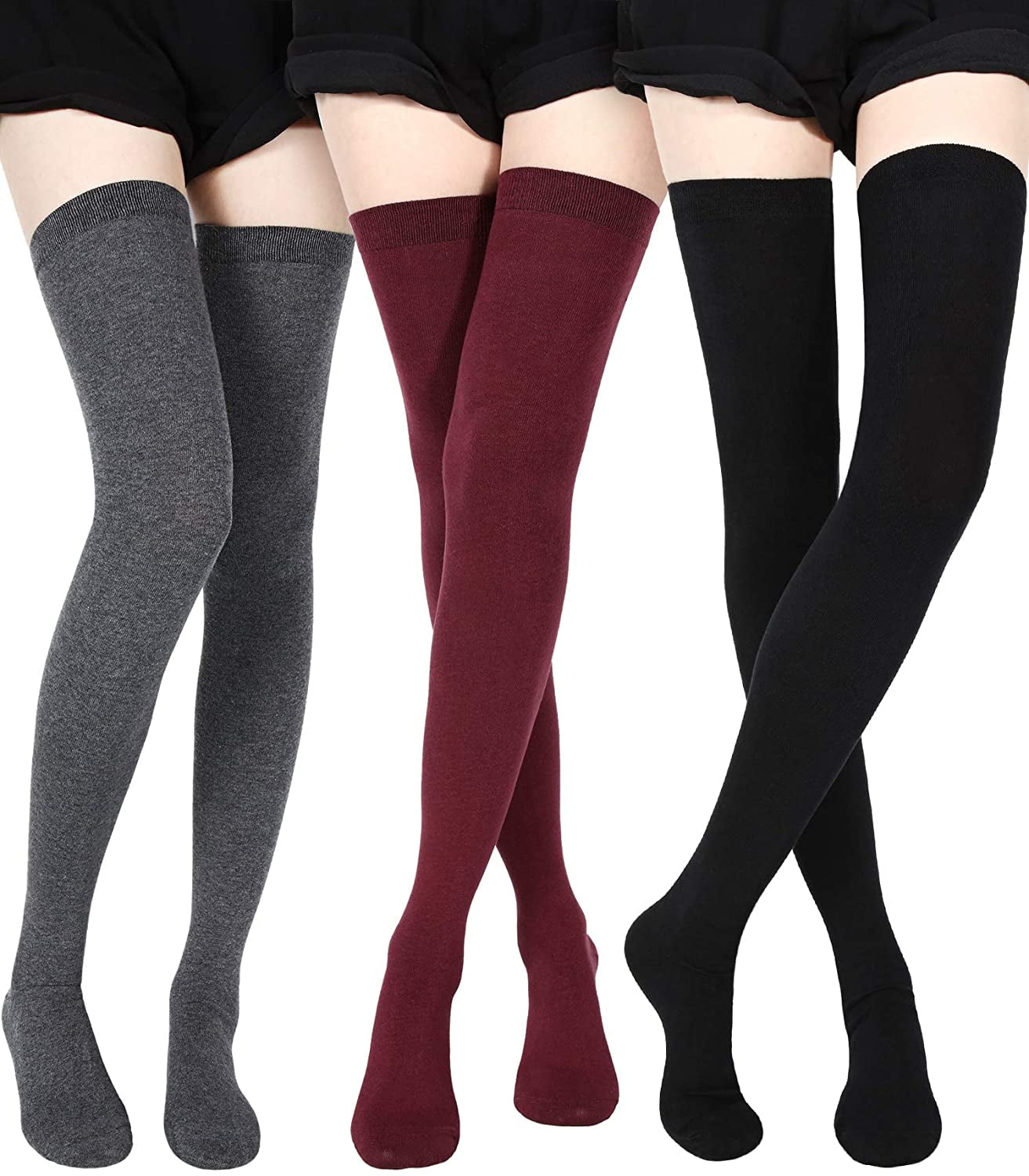 Yirtree Thigh High Socks Over The Knee Socks for Women Boot Sock Winter ...