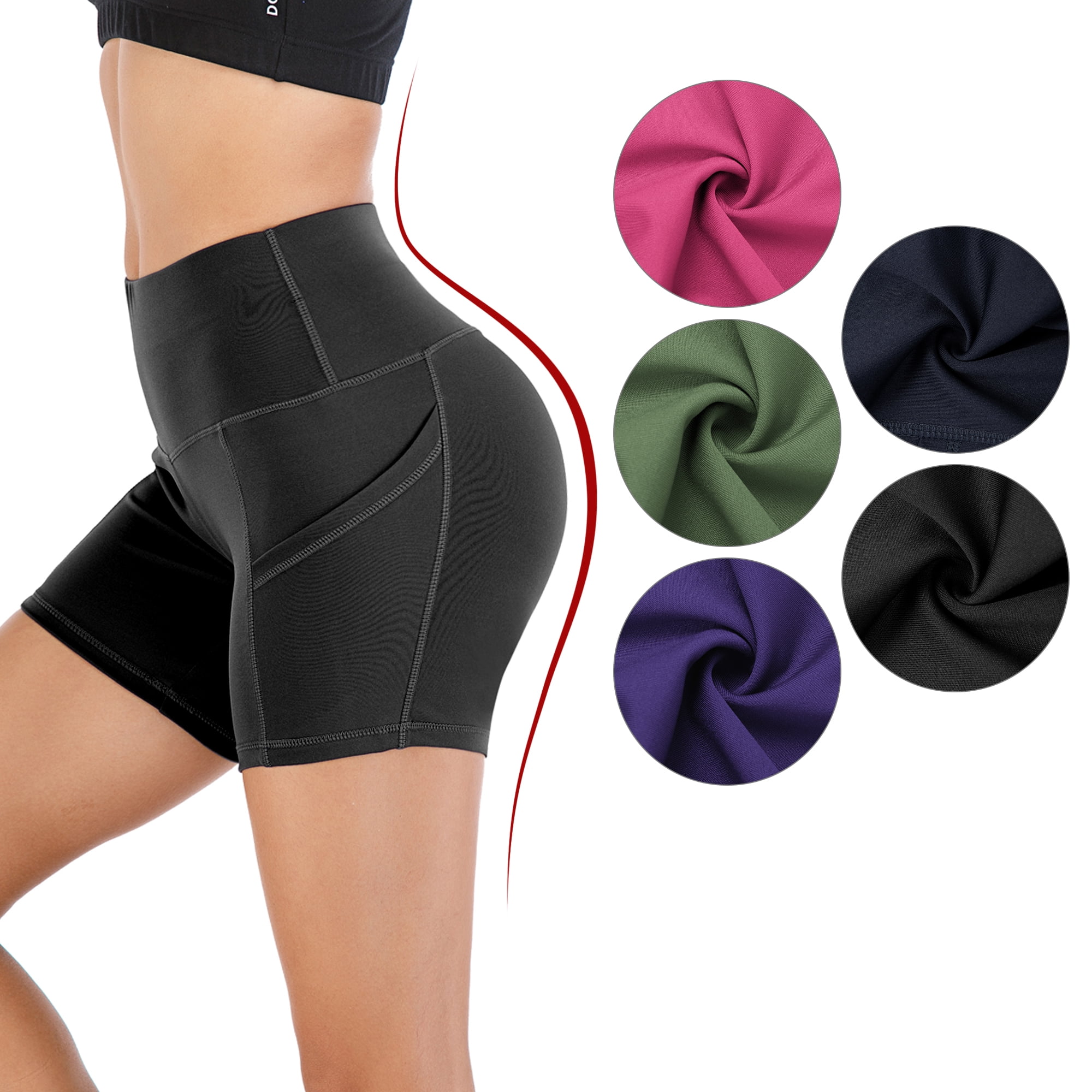 KingShop Shorts with Pockets for Women High Waisted Tummy Control Soft ...