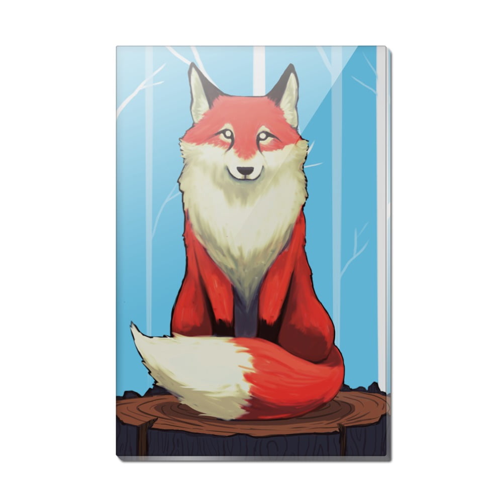 Fox on Tree Stump Rectangle Acrylic Fridge Refrigerator Magnet ...