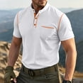 Button Up Shirts for Men Short Sleeve Henley Color Block T Shirts ...