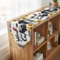 Black White Vintage Rooster Table Runner Linen Burlap Table Runner 108 ...