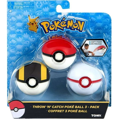 TOMY Pokemon Throw N Catch Poke Ball 3 Pack - Walmart.com
