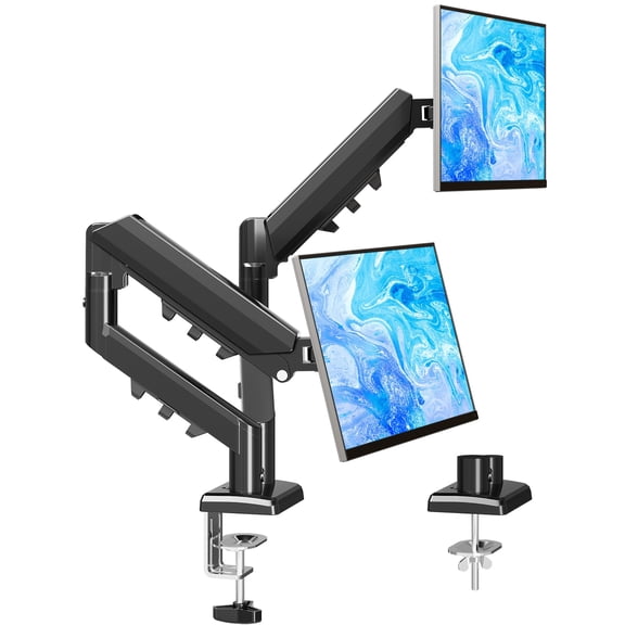 ELG Dual Monitor Desk Mount | Full Motion Swivel, 17”-35'' Screens, 4.4 ...
