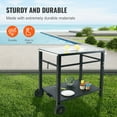 KFFKFF Portable Outdoor Cooking Cart, Dual-Shelf Design, BBQ Mobile ...