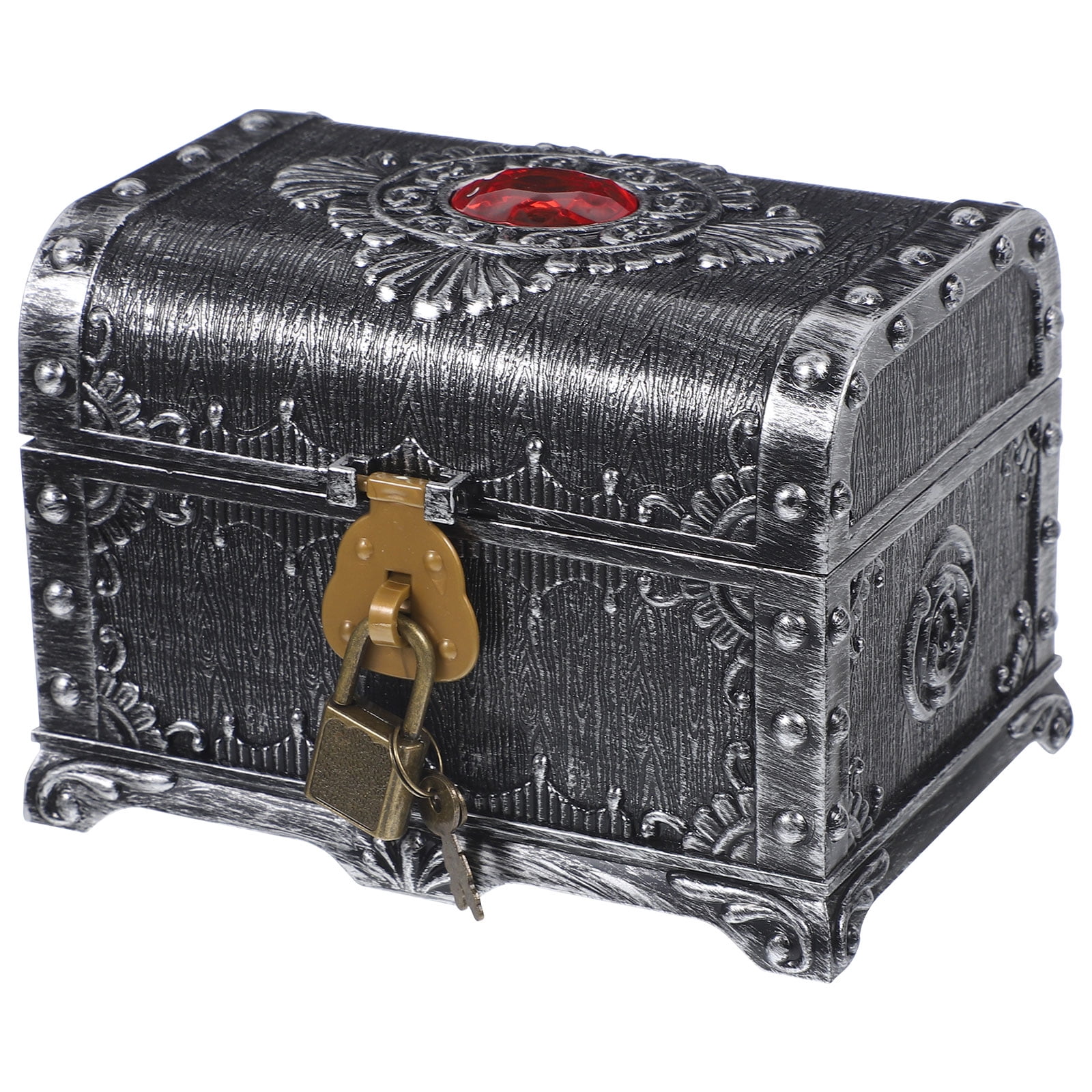 Cofre del tesoro vintage de plástico, caja para monedas, cofre del ...