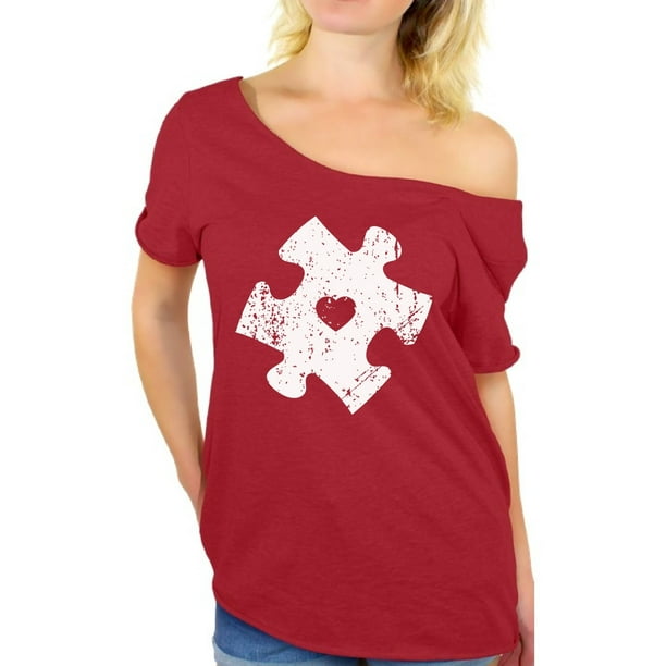Awkward Styles Awkward Styles Autism Puzzle Off Shoulder T Shirt