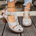 Byworldtasic Women's Casual Block Heel Sandals Floral Closed Toe ...
