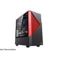 GameMax ATX Mid Tower Computer Case, Black Red Steel, Tempered Glass ...