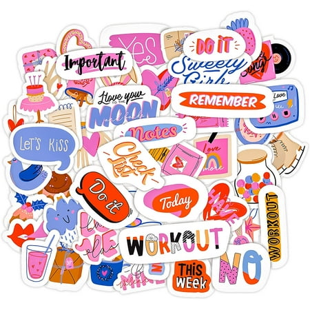 Aesthetic Trendy Stickers,50pcs Stickers for Water Bottles,Cute ...