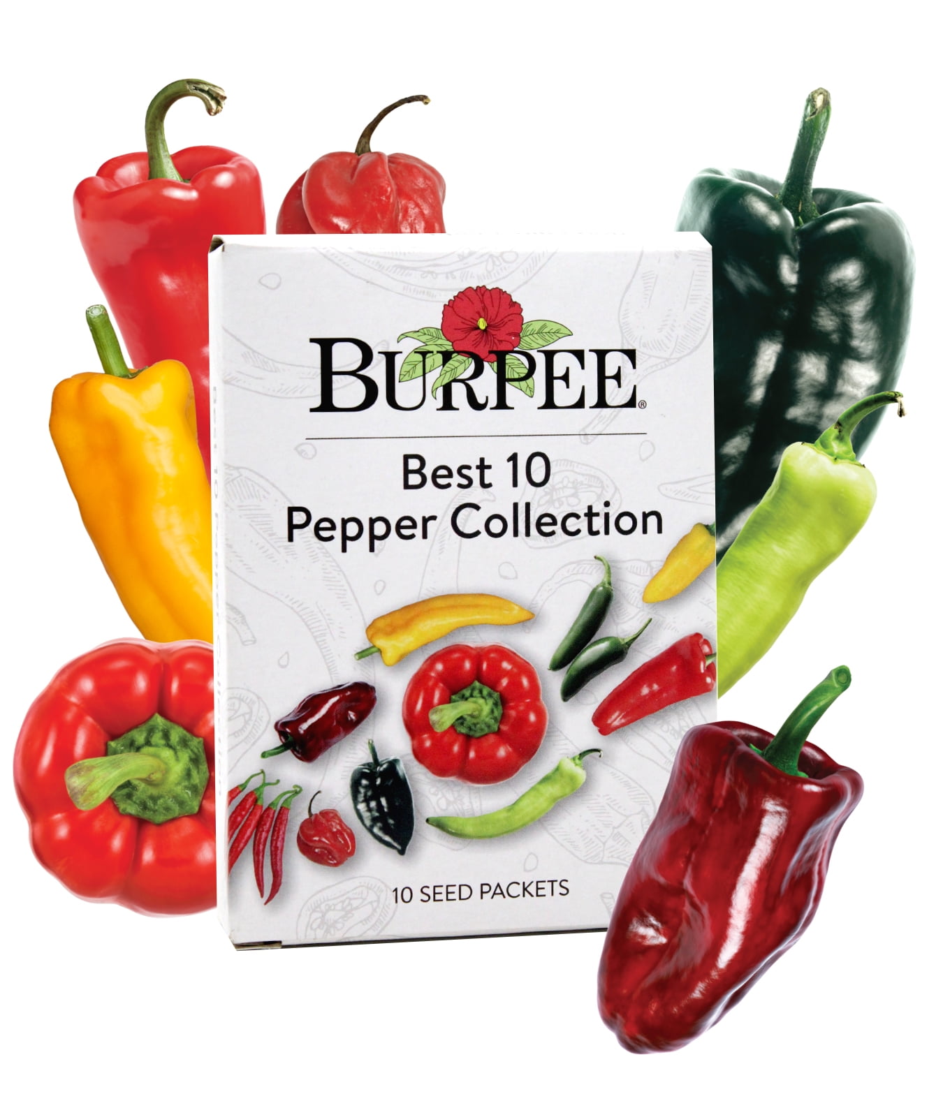 Burpee Best 10 Peppers Collection | 10 Packets of Non-GMO Pepper Seeds ...