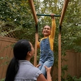 KidKraft Lawnmeadow Wooden Outdoor Swing Set with Slide and Monkey Bars - Walmart.com