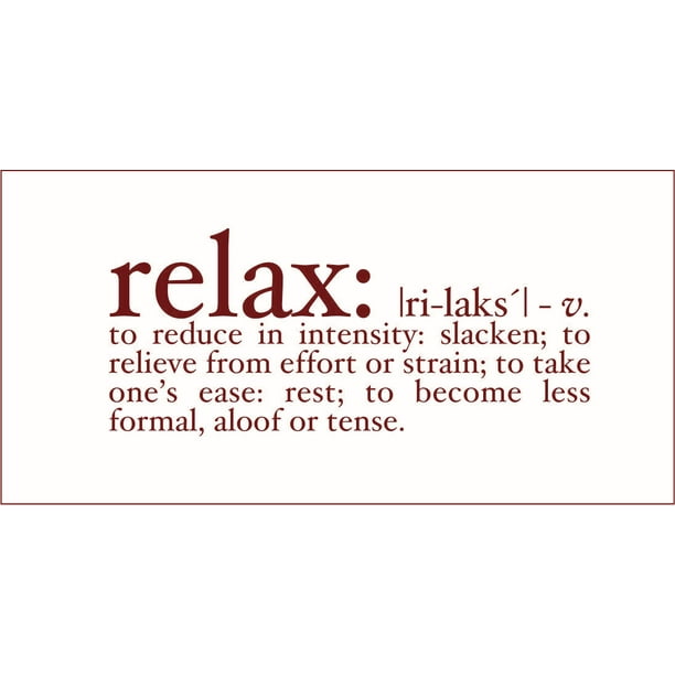 Relax Definition Vinyl Decal - Large - Dark Red - Walmart.com