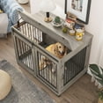 Pefilos 43" Sliding Door Dog Crate with Partition for Two Puppies ...